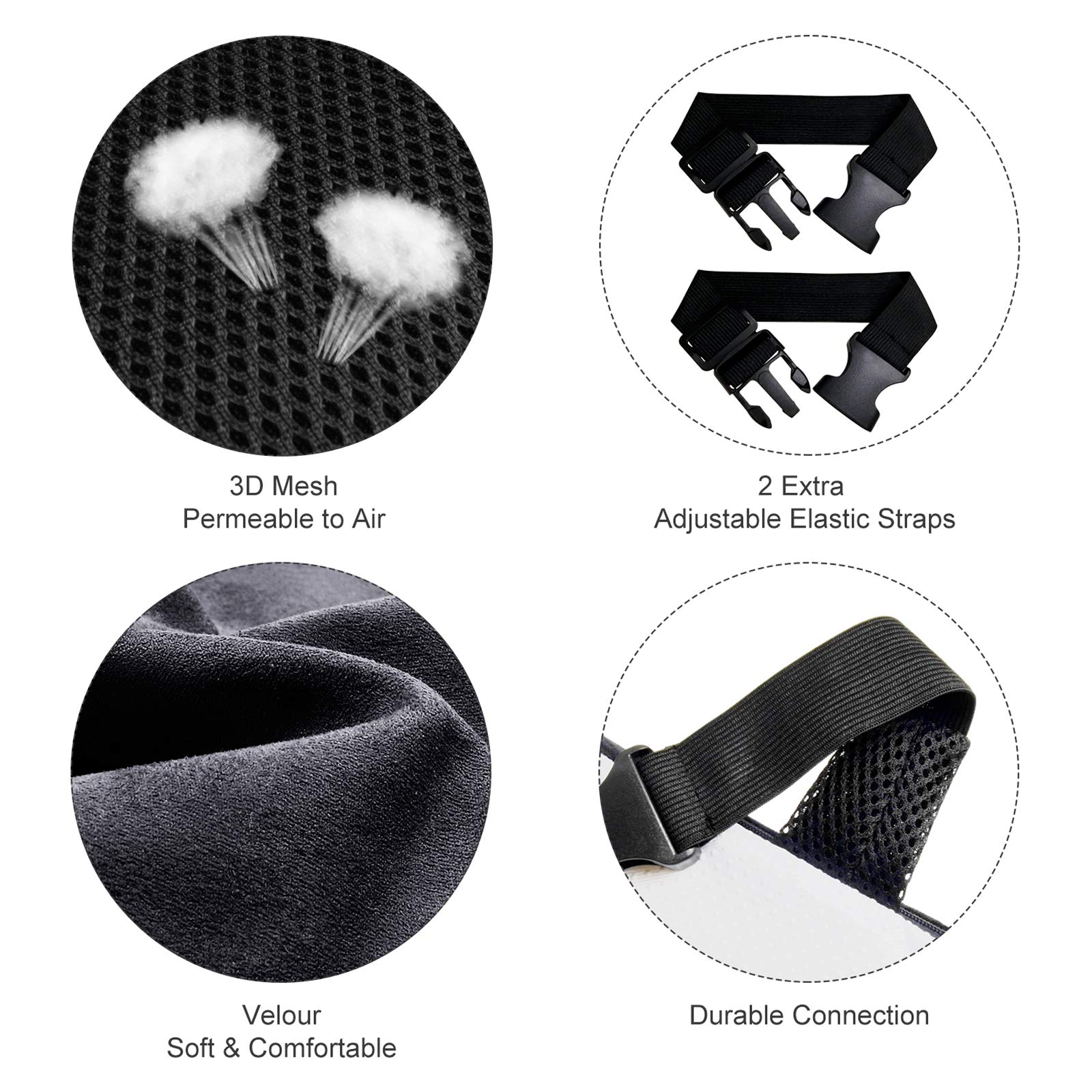 CoziPlan Lumbar Support Pillow for Office Chair - Support Version (Firm), Memory Foam Back Cushion for Chair and Car, with Non-Slip Back and Two Adjustable Beltsā¦