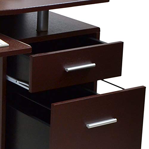 Techni Mobili RTA-325-CH36 Stylish Computer Desk with Storage, Chocolate, 22.25" D x 51.25" W x 39.5" H