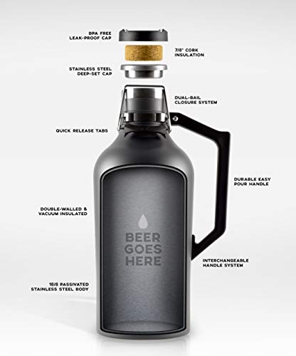 DrinkTanks 128 oz Vacuum Insulated Stainless Steel Beer Growler