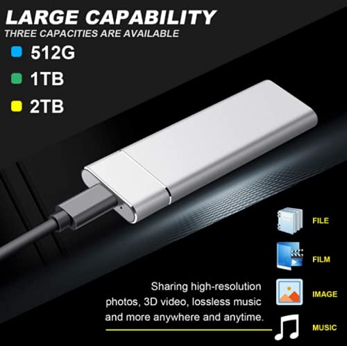 External Hard Drive 4TB,Portable External Hard Drive 4TB Portable Hard Drive High Speed USB 3.1 Hard Drive Shockproof External HDD for Mac, PC, Laptop(4TB Black)
