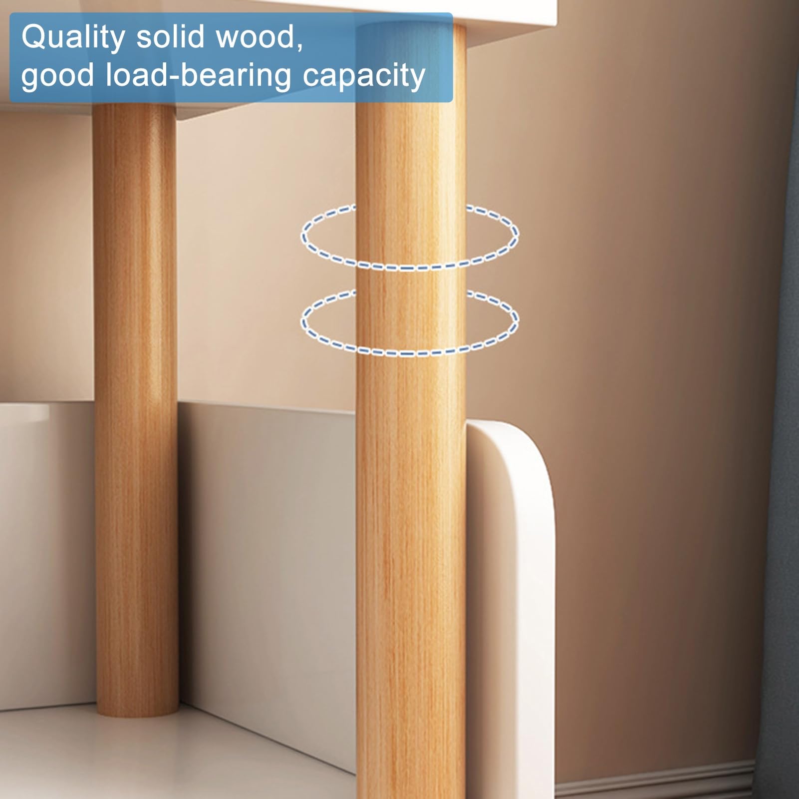 GIFZES 4-Tier Wooden Shelf Bookcase, Modern Freestanding Bookshelf, Small Open Bookcase with Side Panels and Solid Wood Frame, White Bookcase Storage Rack Display Stand for Home and Office Warm White