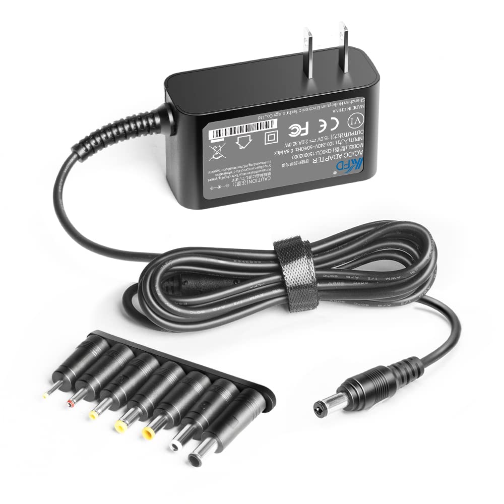 KFD Universal 15V Power Supply Adapter for Anker Soundcore Rave Mini A3390 Sony SRS-XB3 Speaker Litter Robot Theragun Mini Prime Yamaha THR10 Amp Anker Nebula Capsule Max D2423 Projector Charger Cord