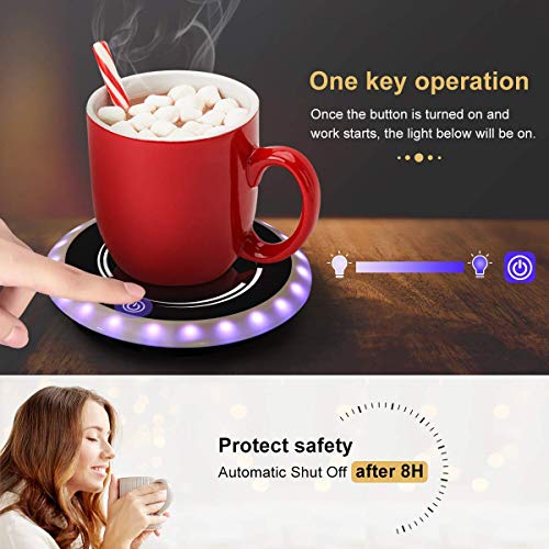 Coffee Mug Warmer Cup Warmer: Electric Canlde Warmer Plate Smart Mug Warmer for Desk Auto Shut Off Beverage Warmer Constant Temperature Home Office Use for Milk Tea Cocoa Hot Chocolate Water