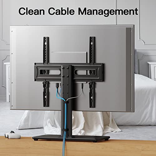 PERLESMITH Universal TV Stand Table Top TV Base for 32 to 60 inch LCD LED OLED 4K Flat Screen TVs-Height Adjustable TV Mount Stand with Tempered Glass Base,VESA 400x400mm,Holds up to 88lbs,PSTVS15