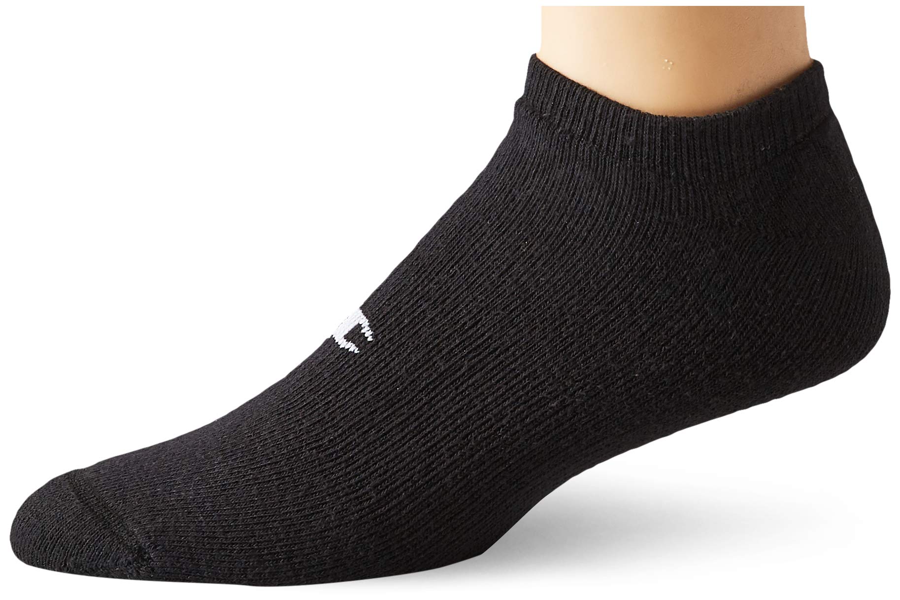 Champion mens Champion Men's Double Dry 6 Or 12 Pack Cotton-rich No Show Running Sock, Black (12 Pack), US