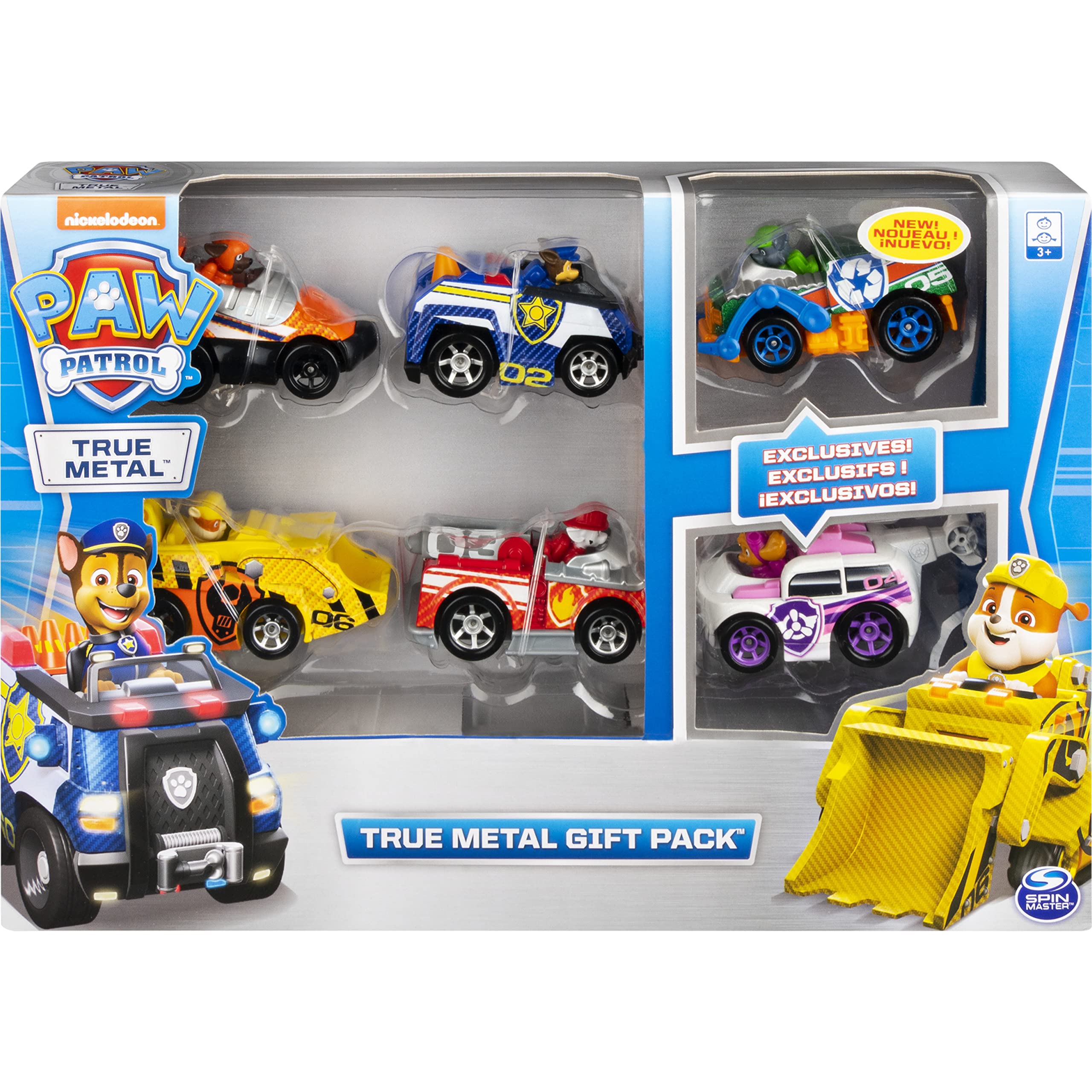 Paw Patrol, True Metal Classic Gift Pack of 6 Collectible Die-Cast Vehicles, 1:55 Scale