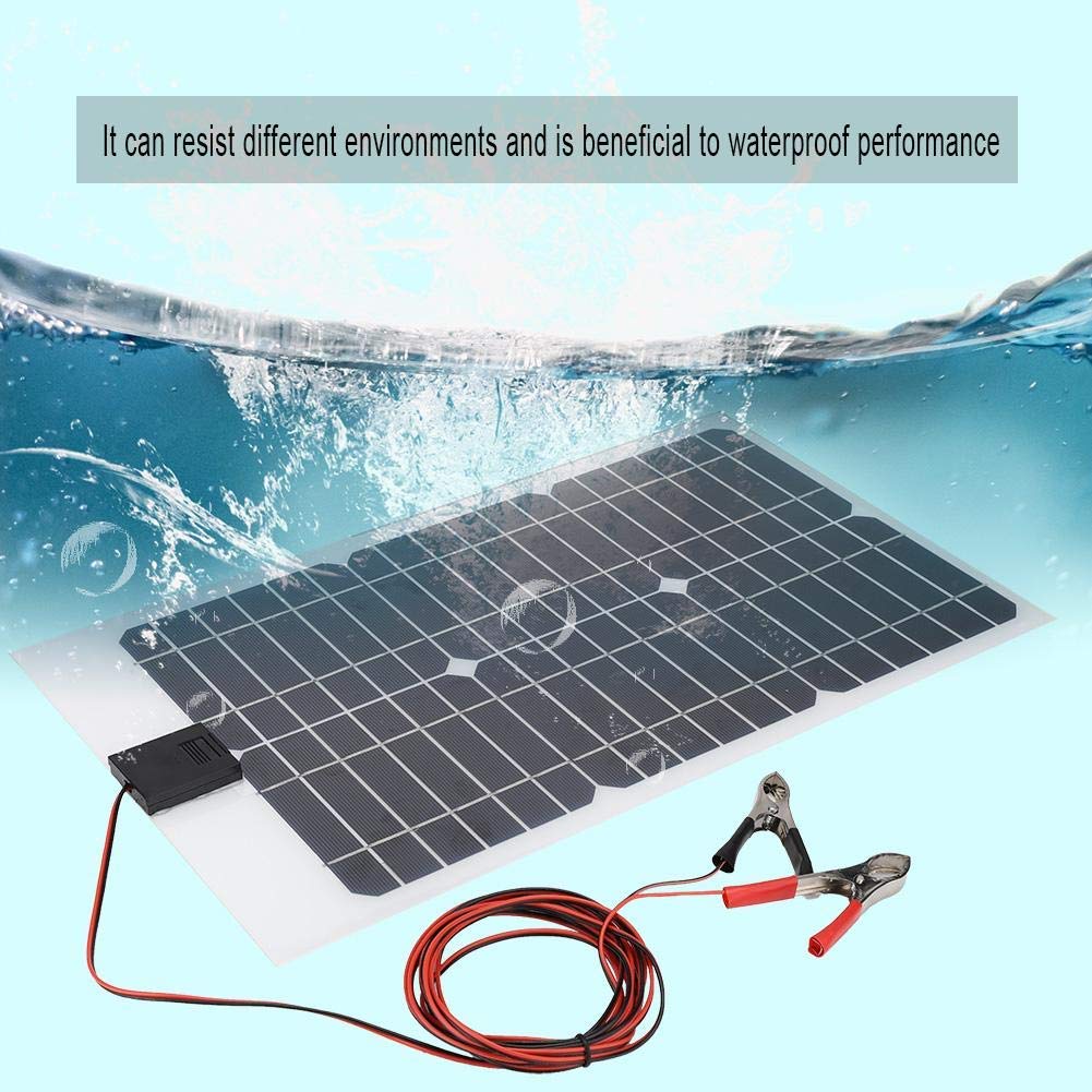 Ciglow 18V 20W Portable Solar Panel Charger,Polycrystalline Chip,Pet White Bottom Pressure,3M Clip Line in Front,Suitable for Cars,Homes,Ships,Motorcycles,Etc.