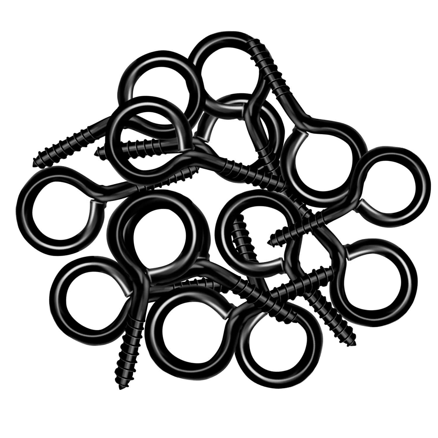DODHEG 2.8 Inch Eye Hooks, Screw Hooks, for Indoor and Outdoor Use, 14 Pcs Black.