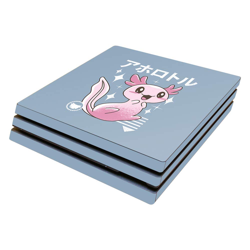 MightySkins Skin Compatible with Sony PS4 Pro Console - Axolotl Kawaii | Protective, Durable, and Unique Vinyl Decal wrap Cover | Easy to Apply, Remove, and Change Styles | Made in The USA