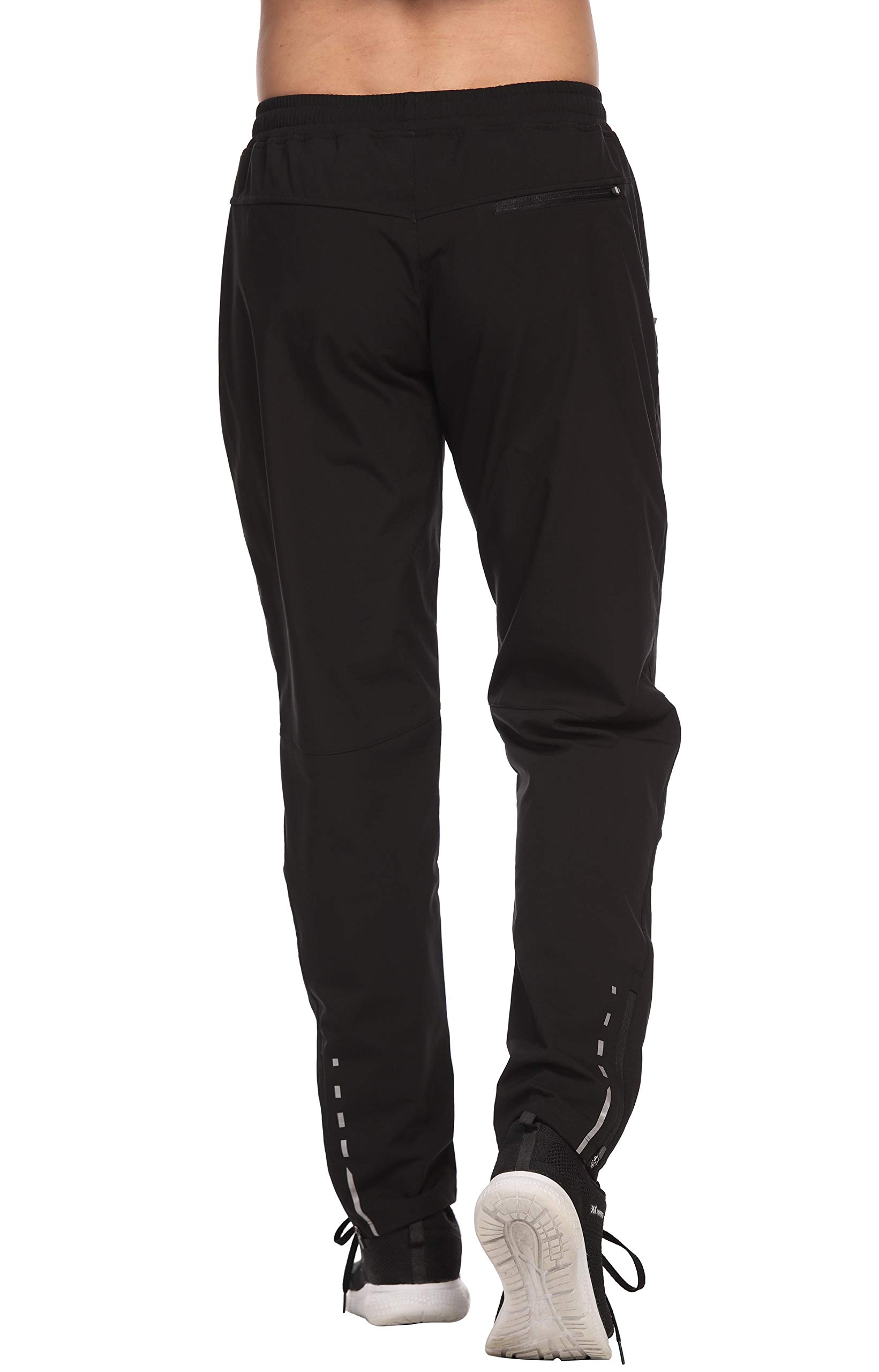 CQC Men's Fleece Cycling Bike Pants Windproof Thermal Athletic Sweatpants for Winter Outdoor Running Hiking Black M