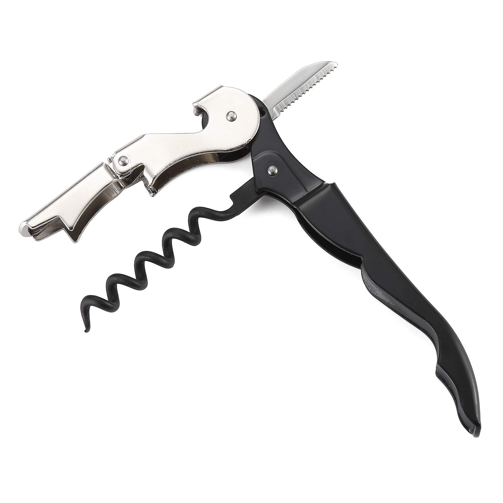 DOSMAMZ Wine Corkscrew, Waiter Corkscrew Wine Opener, Wine Beer Bottle Opener, Three-in-one, Corkscrew, Bottle Opener and Foil Cutter, Great for Kitchen, Restaurant, Bars Waiters (2 PACK)