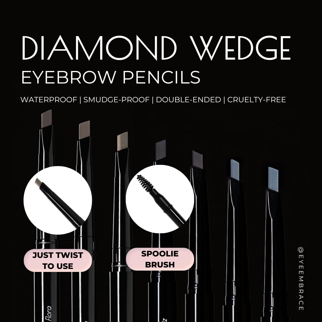 Eye Embrace Isla: Medium Brown-Gray Eyebrow Pencil β Waterproof, Double-Ended Automatic Angled Tip & Spoolie Brush, Cruelty-Free
