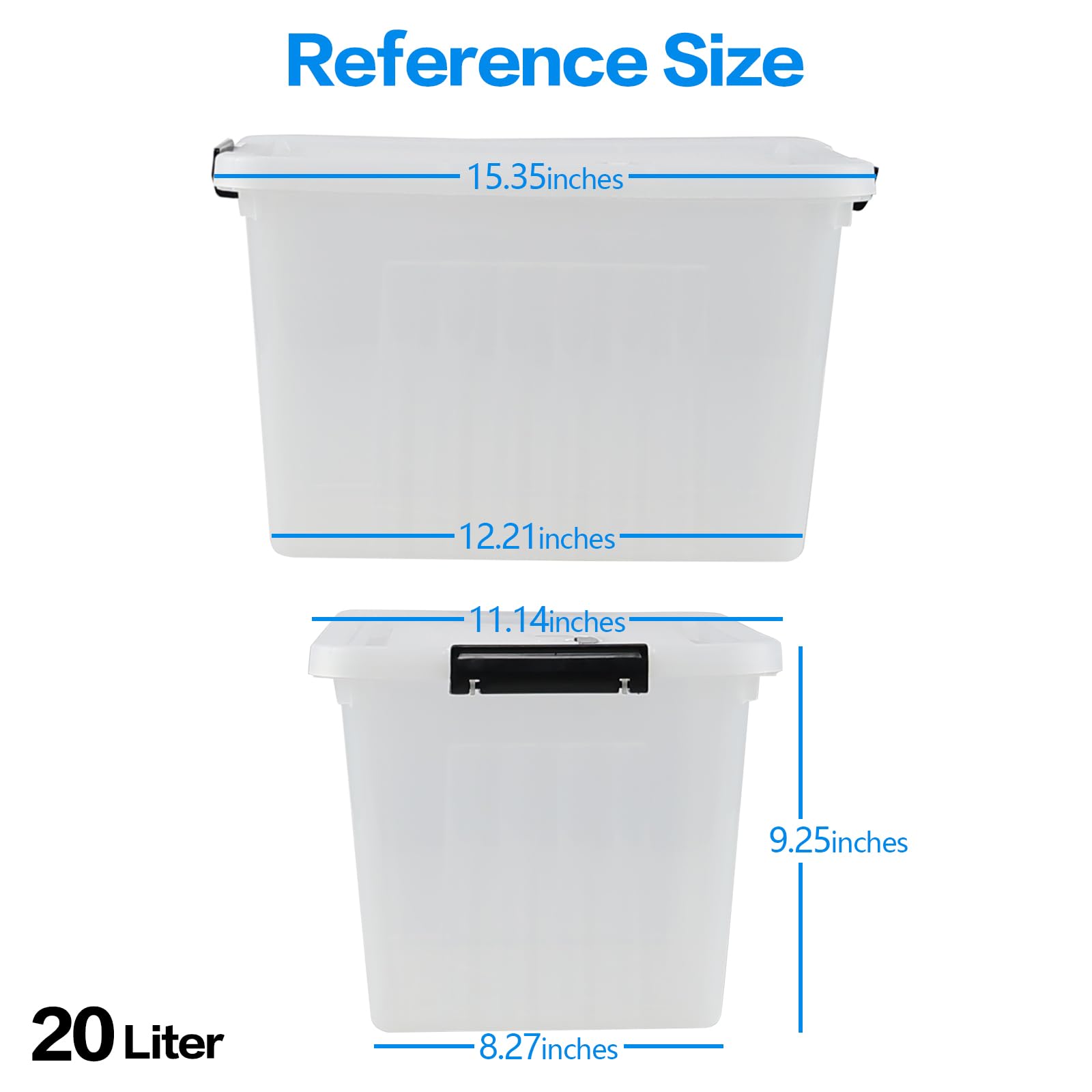 Hayixia Latching Storage Box Pack of 4, 22 Quart Storage Bins with Lids and Handles, Clear