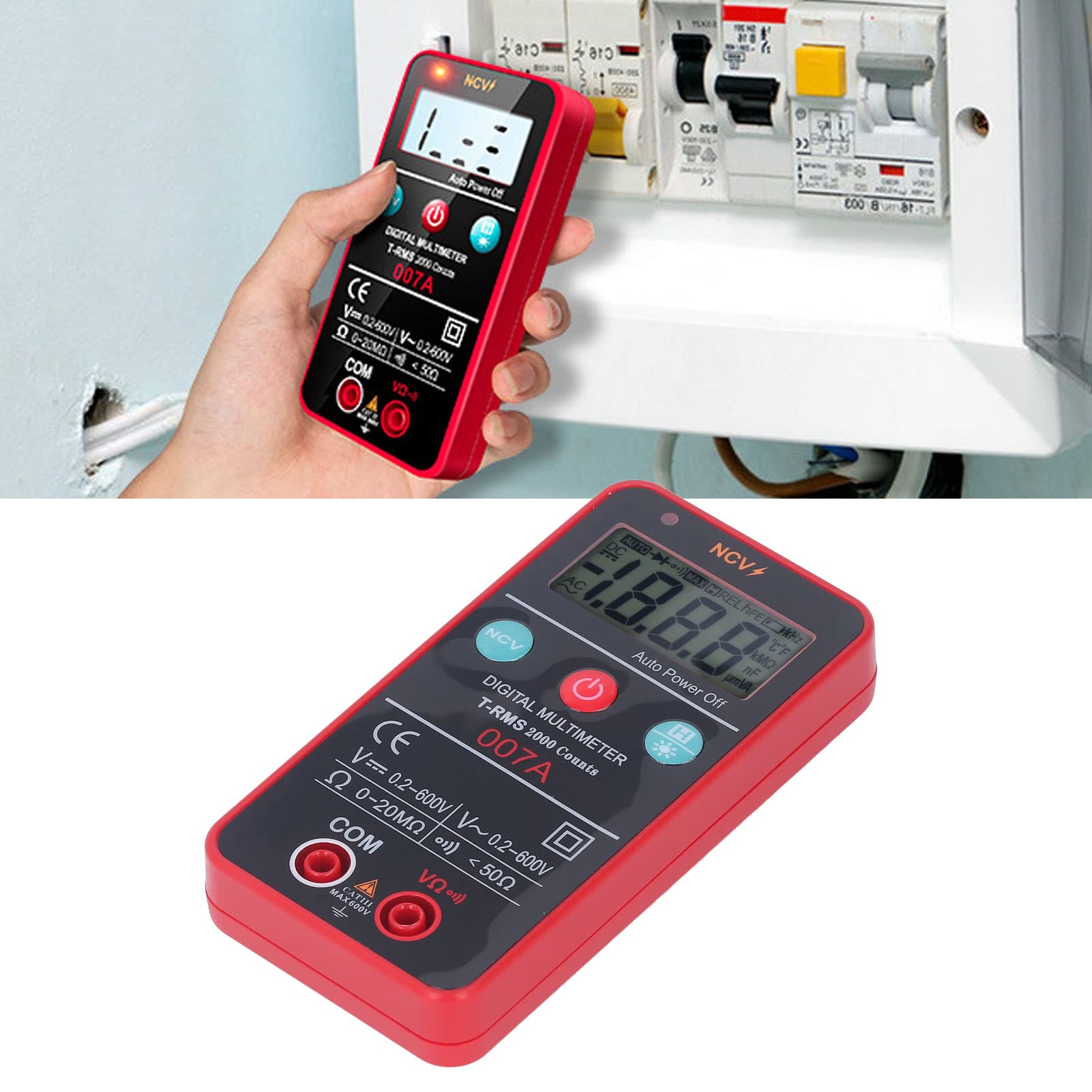 Digital Multimeter, Wide Test Range Auto Ranging Voltage Tester for Live Wire