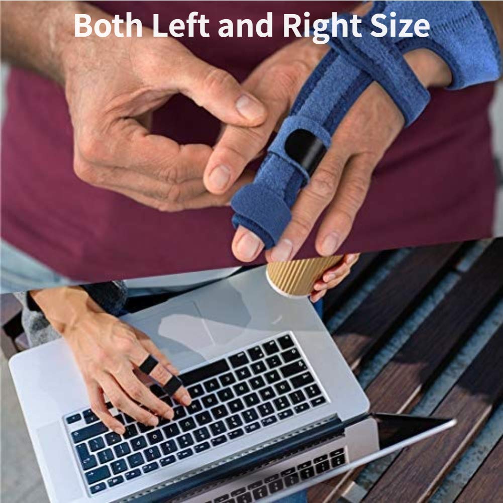 Chanmee New Navy Blue Fingers with Steel Finger Corrector Adjustable Aluminium Finger Splint Hand Support Recovery Brace Protection Injury Aid Tools
