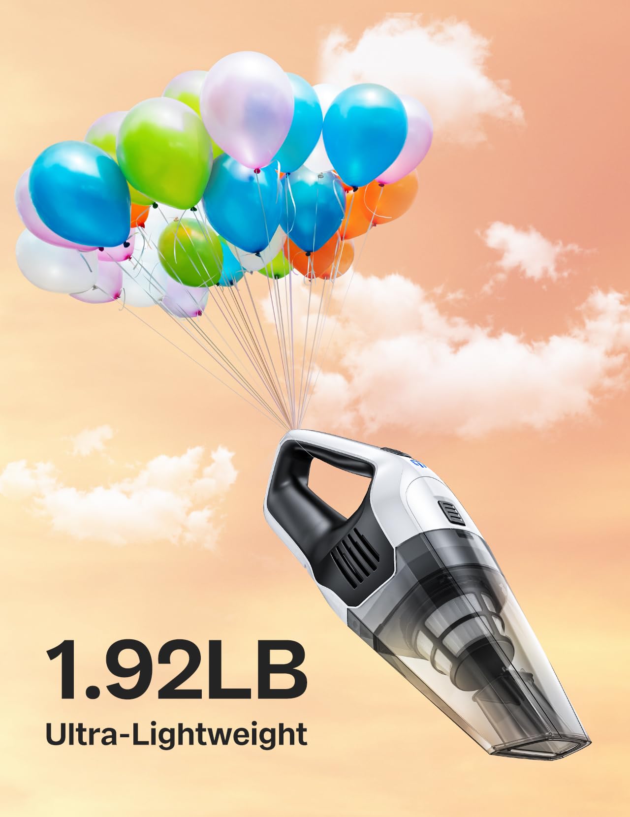 Handheld Vacuum Cleaner, Powerful Suction Portable Lightweight Hand Held Vacum Cordless with 25-30Mins Long Runtime Rechargeable Battery Quick Charge for Home Car Carpet Stairs Pet Hair Deep Cleaning