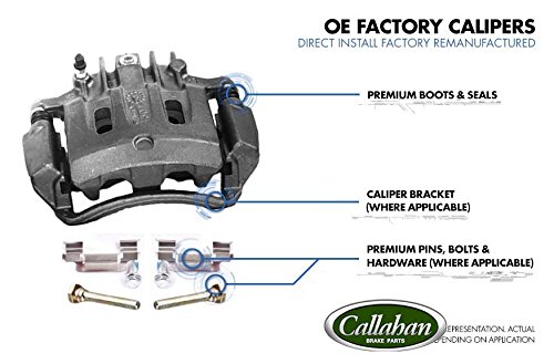 Callahan Front Calipers and Brake Disc Rotors + Ceramic Brake Pads + Hardware Brake Kit For 1999-2004 Ford Excursion F-250 F-350 Super Duty 4WD