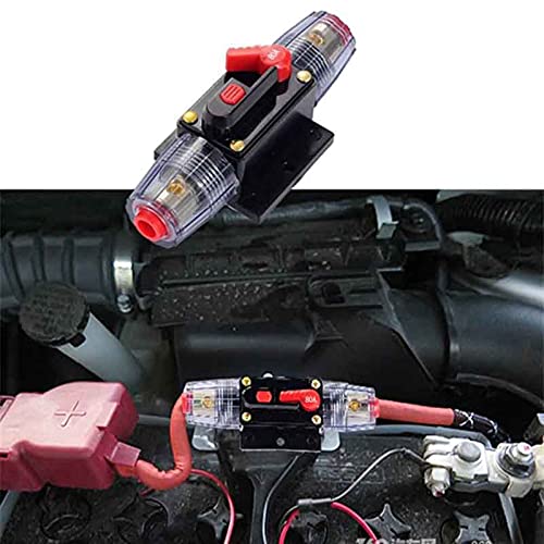 Circuit Breaker 150/100/50/30/20/40/60/80A 12V Car Truck Audio Modification Stereo Amplifier Circuit Breaker Automatic Reset Fuse Holder Switch (Color : 150a, Size : Black)