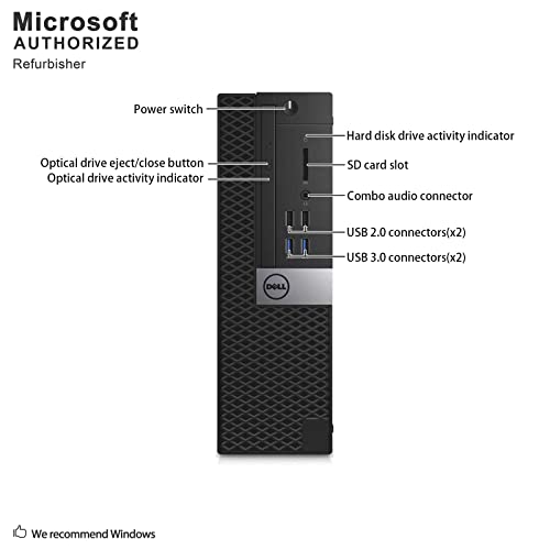 Dell OptiPlex 3040 Small Form Factor PC, Intel Quad Core i5 6500 up to 3.6GHz, 16G DDR3L, 1T, WiFi, BT 4.0, Windows 10 Pro 64-Multi-Language Support English/Spanish/French(Renewed)
