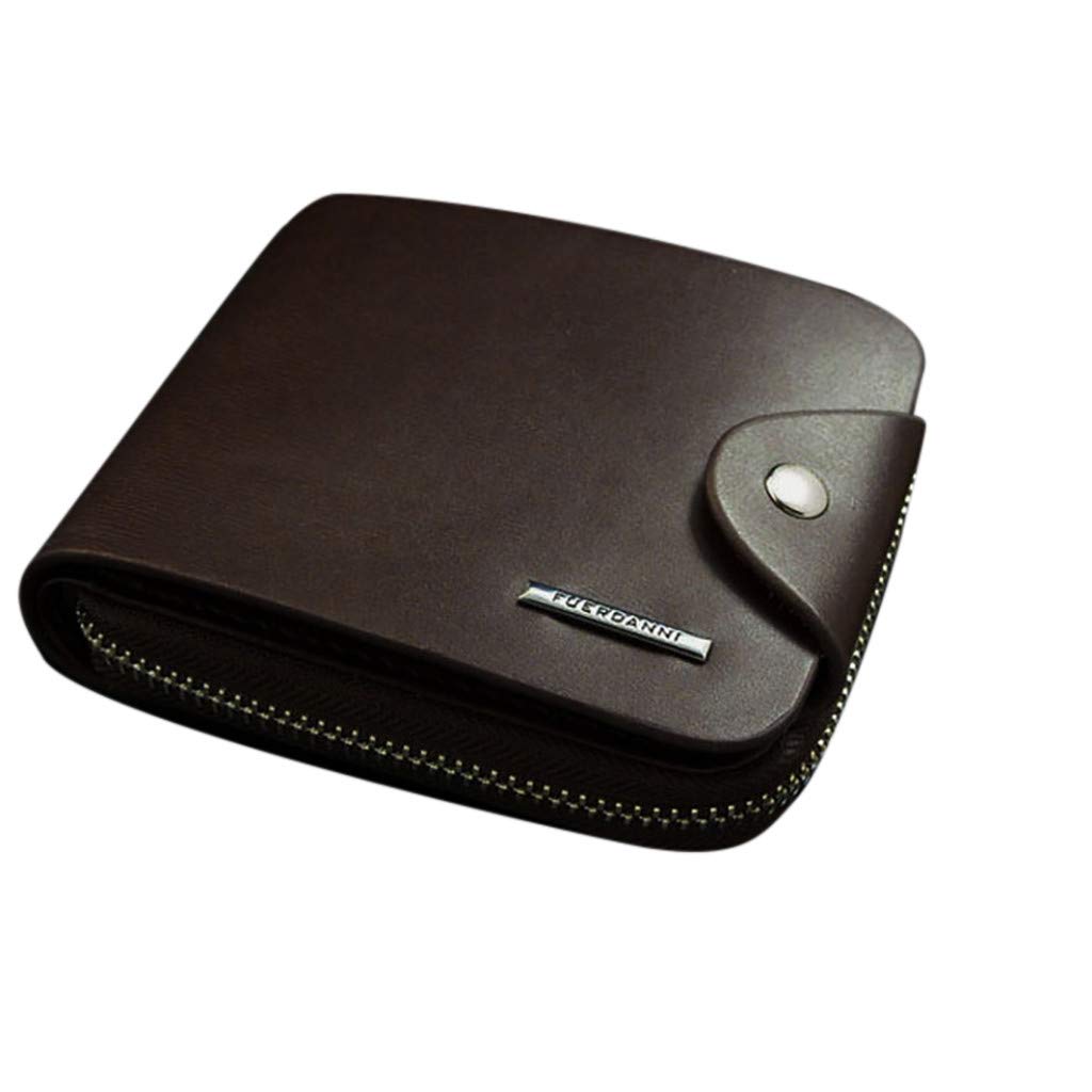 Charming Purse Leather Billfold Card Handbag Mens Holder Zip Clutch Wallet