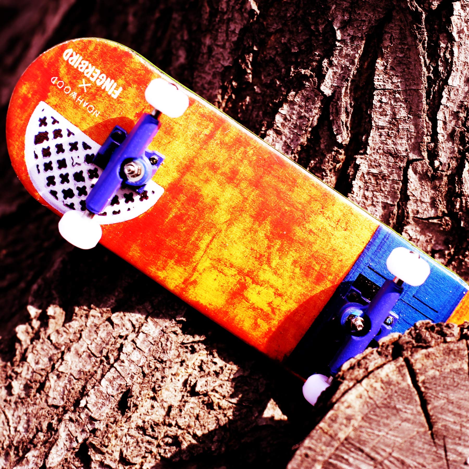 NOAHWOOD Fingerboard Complete Toys (Kickflip Deck,33mmTrucks,NWiii Handmade Wheels a Set) (Yellow House, 100x34mm)