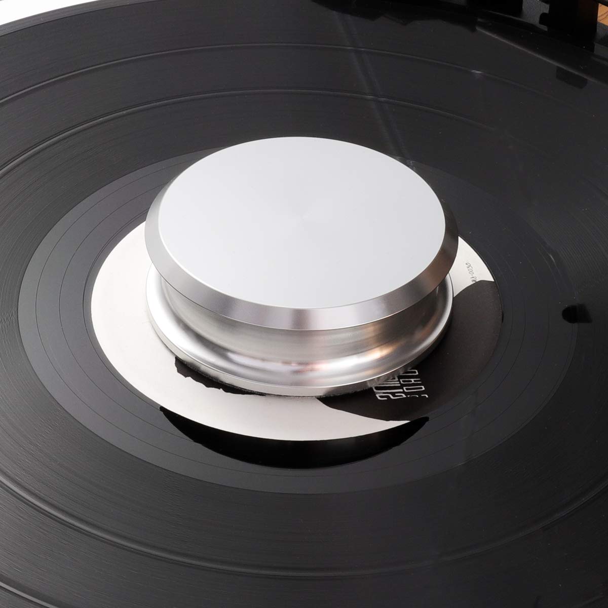 Record Weight Stabilizer by FEMELI,Turntable Weight Clamps-Low Profile to Fits Under Dust Cover of Turntable Vinyl Disc LP Record Player (Silver)