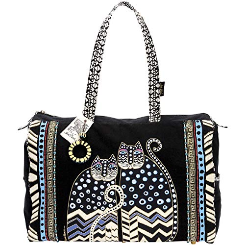 Laurel Burch Travel Bag with Zipper Top, Spotted Cats
