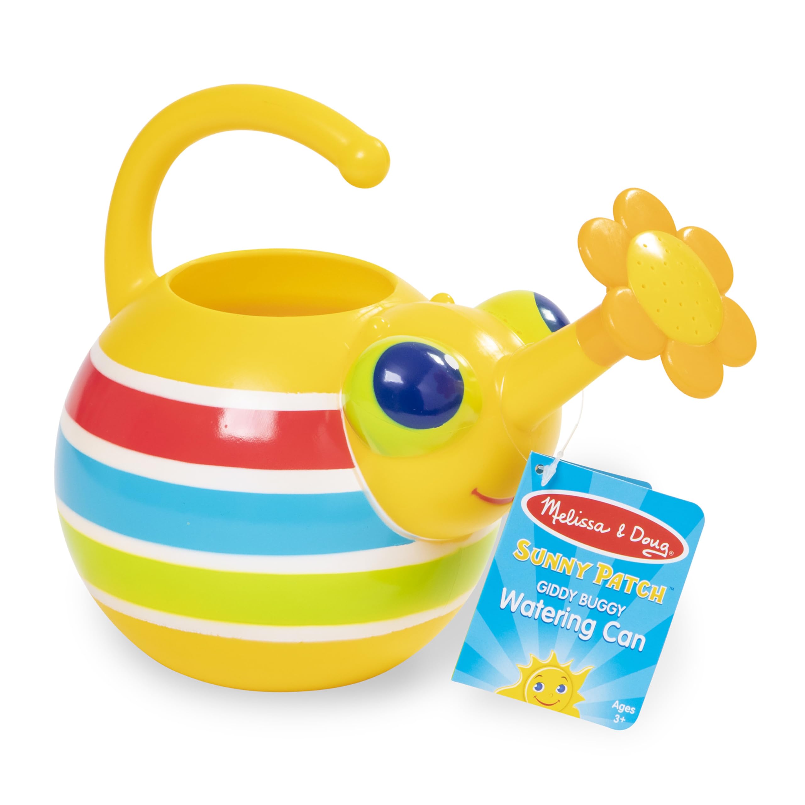Melissa & Doug Sunny Patch Giddy Buggy Watering Can With Flower-Shaped Spout - Kid-Friendly Garden-Themed Pretend Play Watering Can For Kids