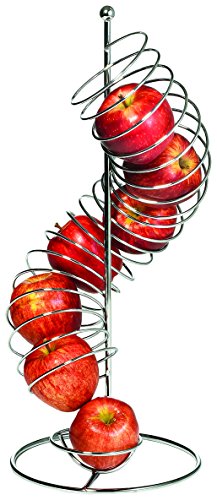 TableCraft Products FSP1507 Spiral Fruit Basket, 18.5" Height. 4.25" Diameter, Chrome Plated