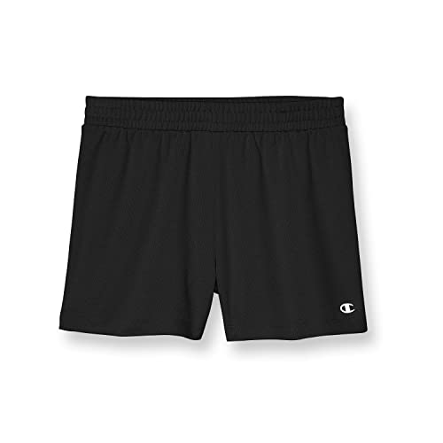 Champion Big, Mesh, Kids Girls, Athletic, Lightweight Shorts, 3.25", Black
