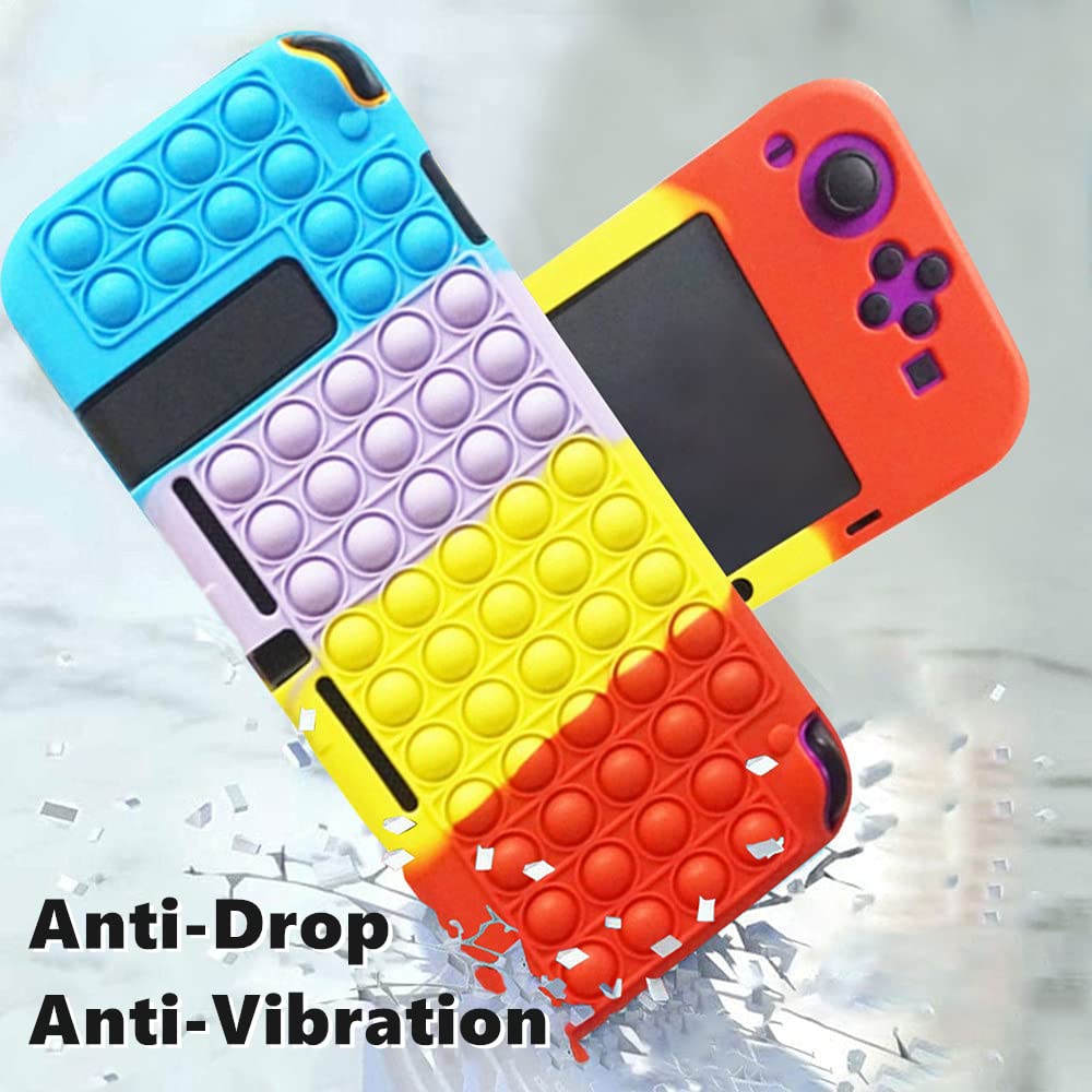Case for Nintendo Switch - Vicbuy Soft Silicone Full Body Protective Case Cover for Switch Games, [Anti-Slip] [Shock Proof] [Anti-Scratch] Grip Cover - Cases for Switch Controllers (Colorful Bubble)