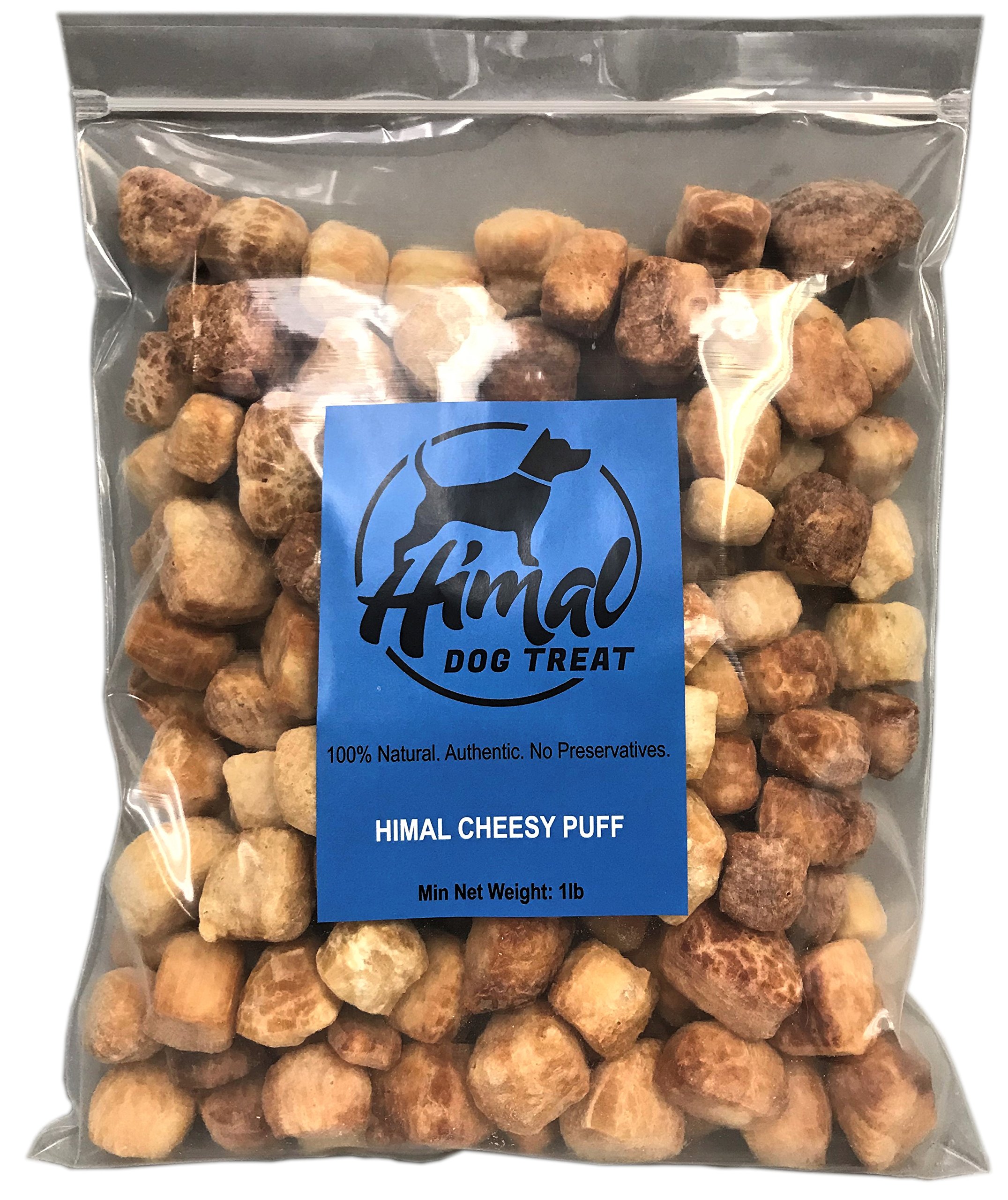 HIMAL 100% Natural Crunchy Dog Snack Cheesy Puff Pounder Bag, Min. Net Wt 1lb Dog Treat
