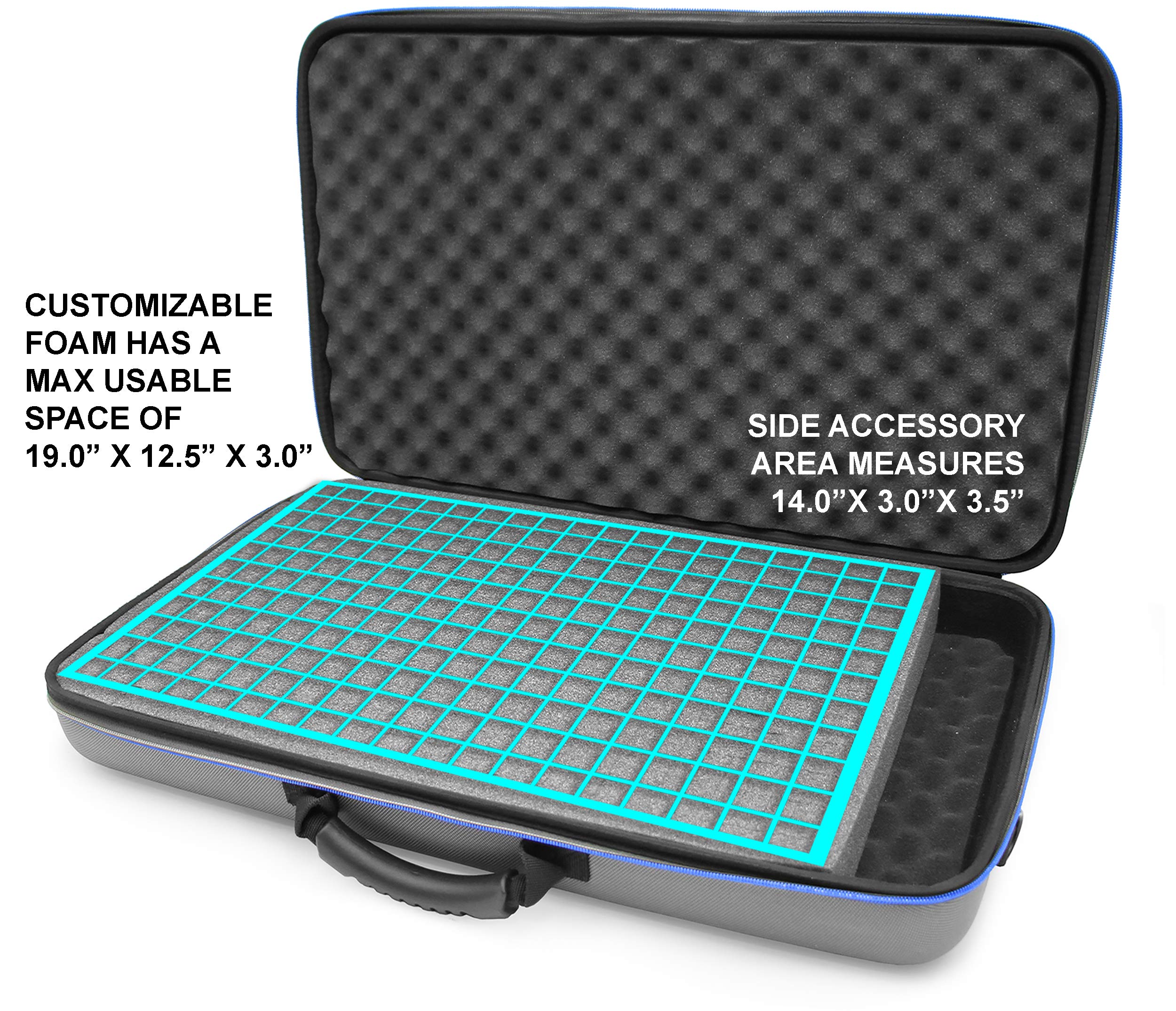 CASEMATIX Carry Case Compatible with Roland DJ-202 Serato DJ Controller and Drum Machine Accessories In Customizable Foam - Includes Studio Travel Case Only with Shoulder Strap