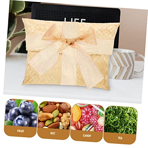 Hemoton 5pcs Bamboo Pillow Gift Box Pallet Racking Tablescape Decor Thai Sticky Rice Pillow Box Woven Sundries Basket Small Bamboo Woven Box Desktop Organizer Woven Baskets for Storage