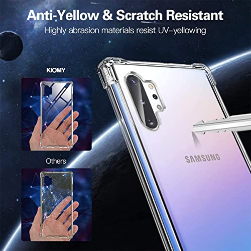 KIOMY Samsung Galaxy Note 10 Plus Case Diamond Clear with Hybrid Anti Yellow Design Hard PC Back Shell and TPU Raised Bezel Shockproof Bumper Protective Ultra Transparent Slim fit and Thin Phone Cover