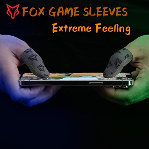 rinsfox Fox C1 Super Sensitive Mobile Game Finger Sleeves (4pcs) For PUBG Knives Out/Rules of Survival-Gray (Gray)