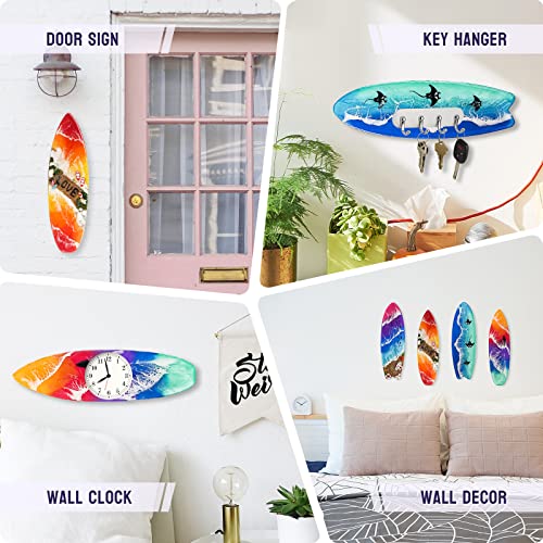 LET'S RESIN Surfboard Resin Tray Molds 15'' x 4'', 2Pcs Surf Board Silicone Molds for Resin,Large Resin Epoxy Molds Silicone for DIY Resin Ocean Waves Art, Wall Decor,Serving Board,Serving Tray