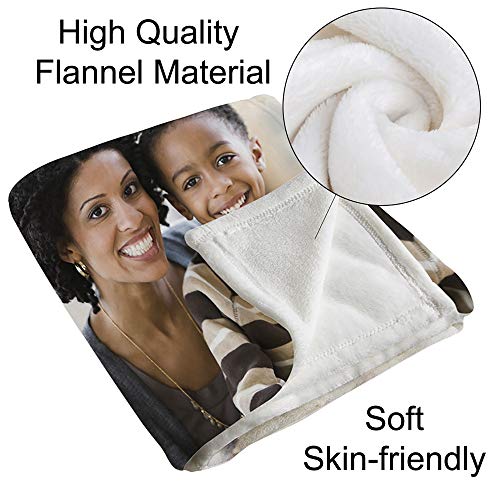 iBedding Personalized Birthday Gifts Custom Blanket Photo Blankets Using My Own Photos for Daughter,Son