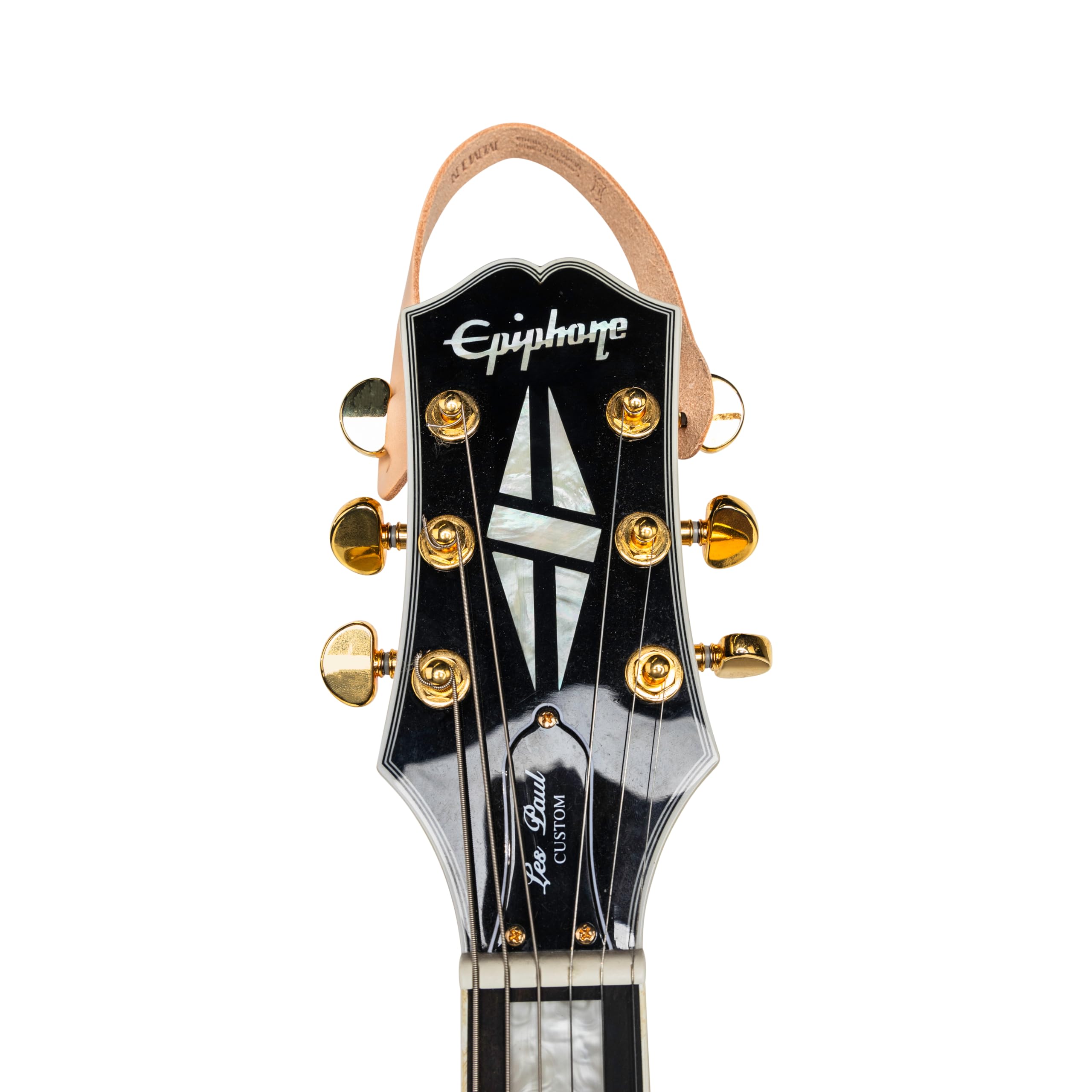 Levy's Leathers Carving Leather Guitar Hanger; Fits Most Standard Machine Tuners (MM1N)