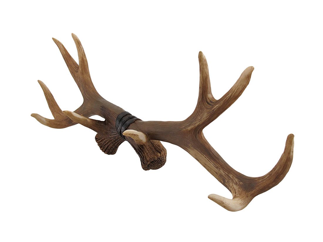 Zeckos 17 inch Lifelike Deer Antlers Rack Decorative Hunting Cabin Natural Wall Hook