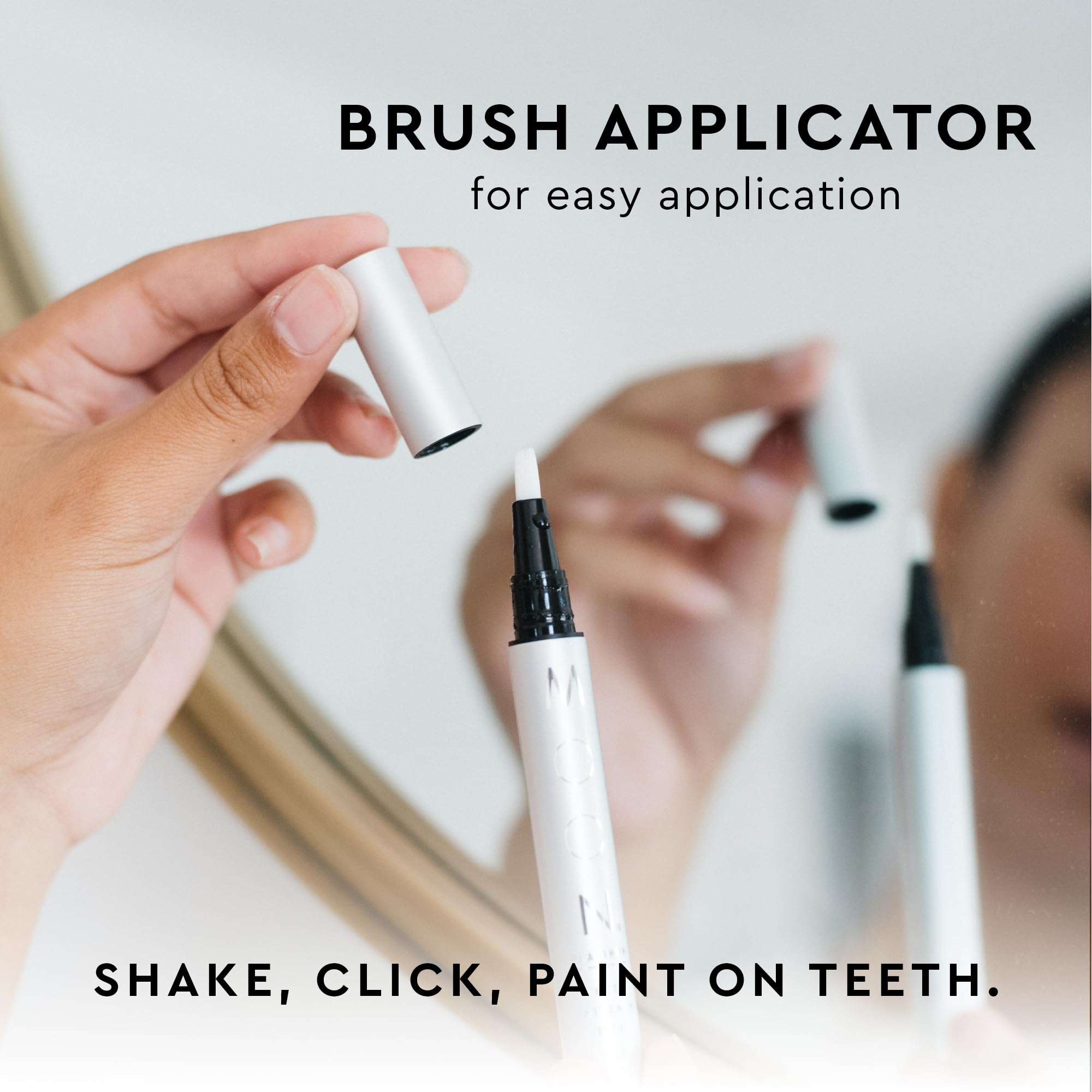 MOON Platinum Teeth Whitening Pen, Whitens Teeth Fast, Gentle on Sensitive Teeth, 30+ Uses, Vegan, Mint Flavor
