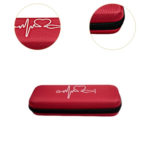 DimyFew Stethoscope Carrying Case, Stethoscope Carrying Bag Stethoscope Holder Travel Protective Carry Covers, Storage Box, Organizer, Red