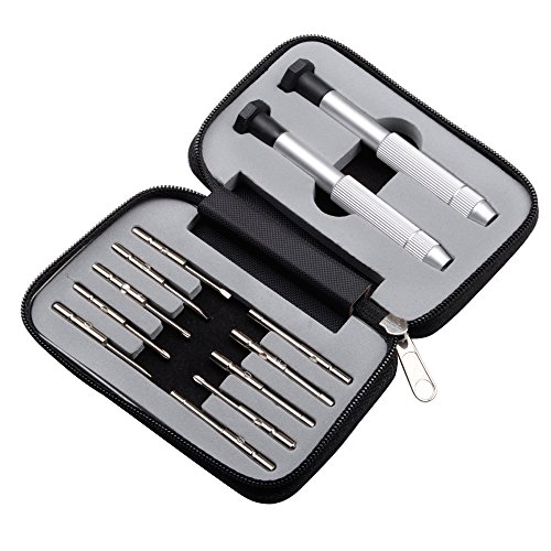 ETopLikeĀ® Screwdrivers Kit Repair Tool for Eyeglass/Glasses/Watch/Cellphone/Clock (12PCS, Travel Pocket)