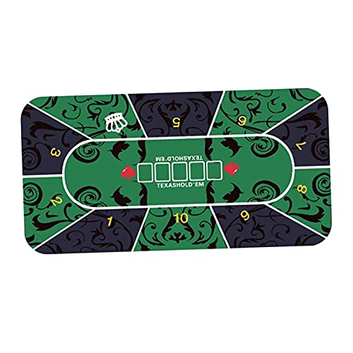 Craps and Roulette Table Felt Poker Tablecloth Non-Slip Poker Table Layout Portable Noise Reduce Card Playing Blackjack Tabletop Mat Rectangle 120x60cm Casino Pad Felt