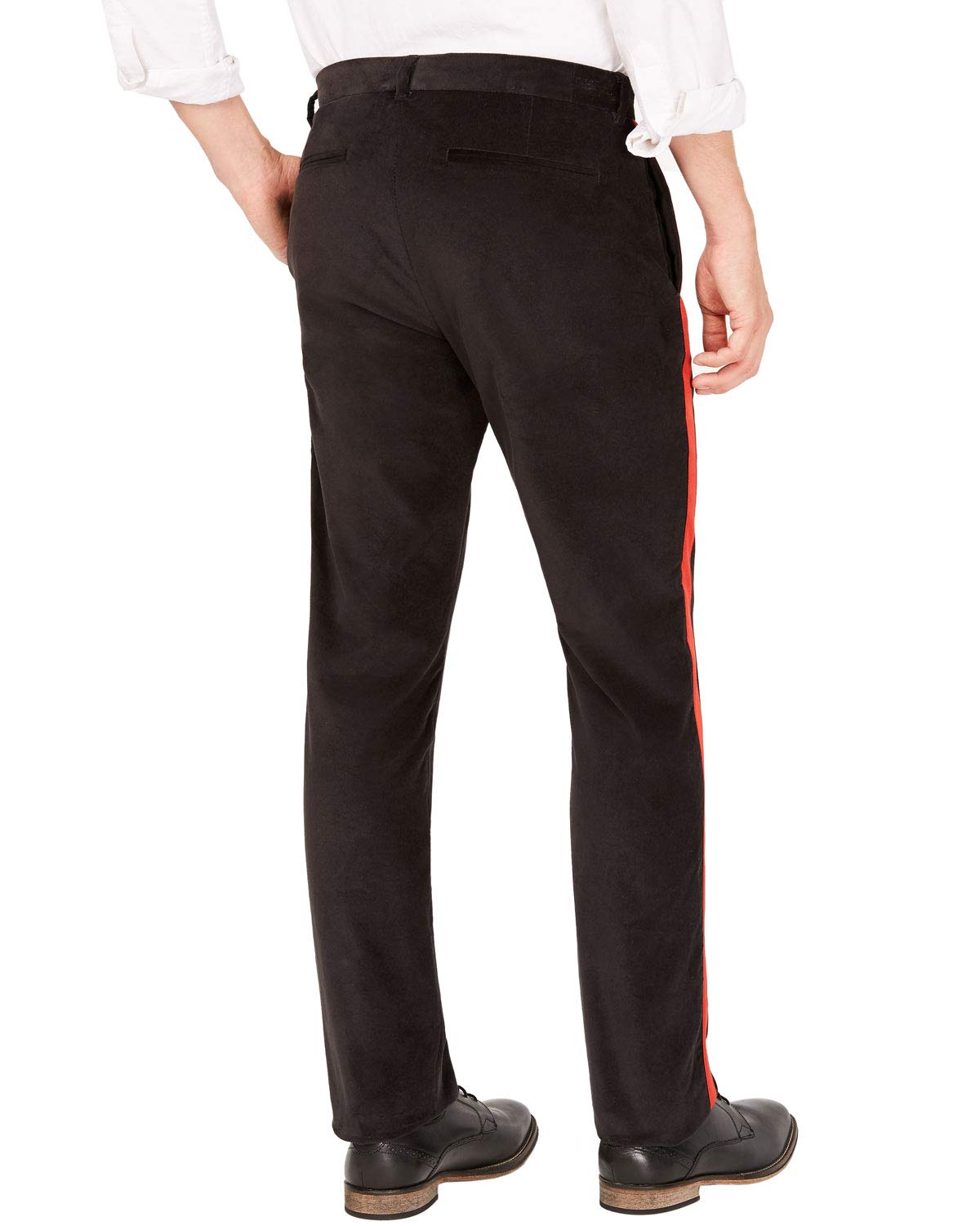 Calvin Klein Mens Velvet Stripe Casual Trouser Pants, Black, 34W x 32L