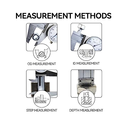 HFS (R) 0-6β Stainless Steel 4 Way Dial Caliper .001" Shock Proof