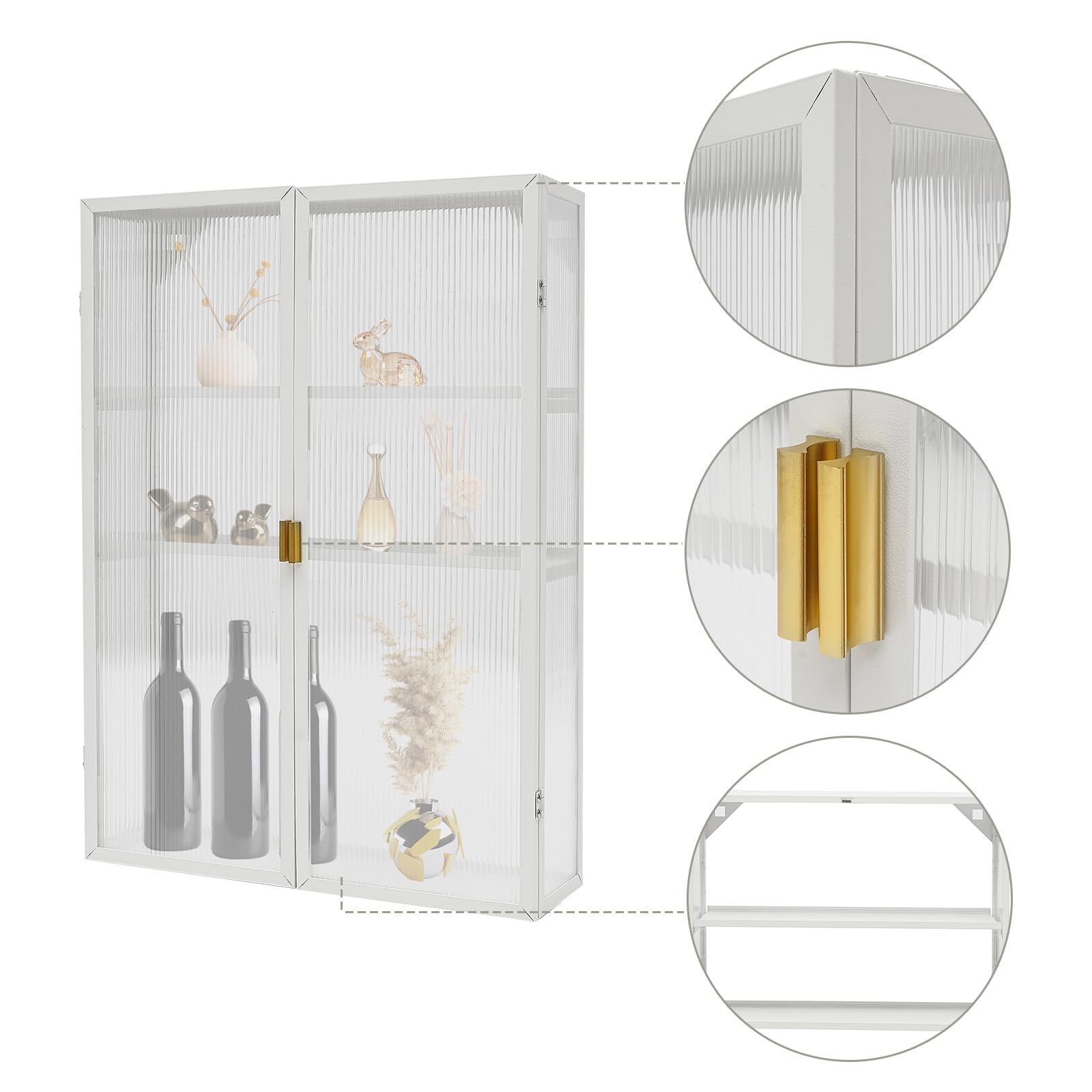 Gdrasuya10 Wall Cabinet Wall Mount Kitchen Bathroom Storage Cabinet Over Toilet Cabinet Storage Organizer with Doors & Shelves Wall Cabinet for Dining Room, Kitchen, Bathroom (Black)