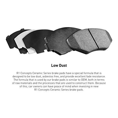 R1 Concepts Front Rear Brakes and Rotors Kit |Front Rear Brake Pads| Brake Rotors and Pads| Ceramic Brake Pads and Rotors |Hardware Kit|fits 2017-2020 Subaru BRZ; Toyota 86