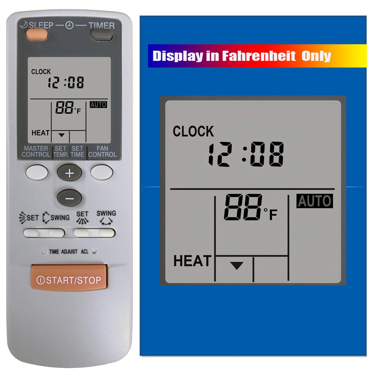 Replacement Air Conditioner Remote Control for Fujitsu Ar-jw1 Ar-jw11 Ar-jw13 Ar-jw17 Ar-jw19 Ar-jw2 Ar-jw27 Ar-jw28 Ar-jw30 Ar-jw31