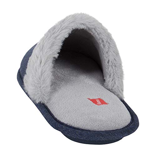 Hanes womens Superior Comfort Cotton on Scuff With Memory Foam and Anti-skid Sole Slipper, Navy, Medium US